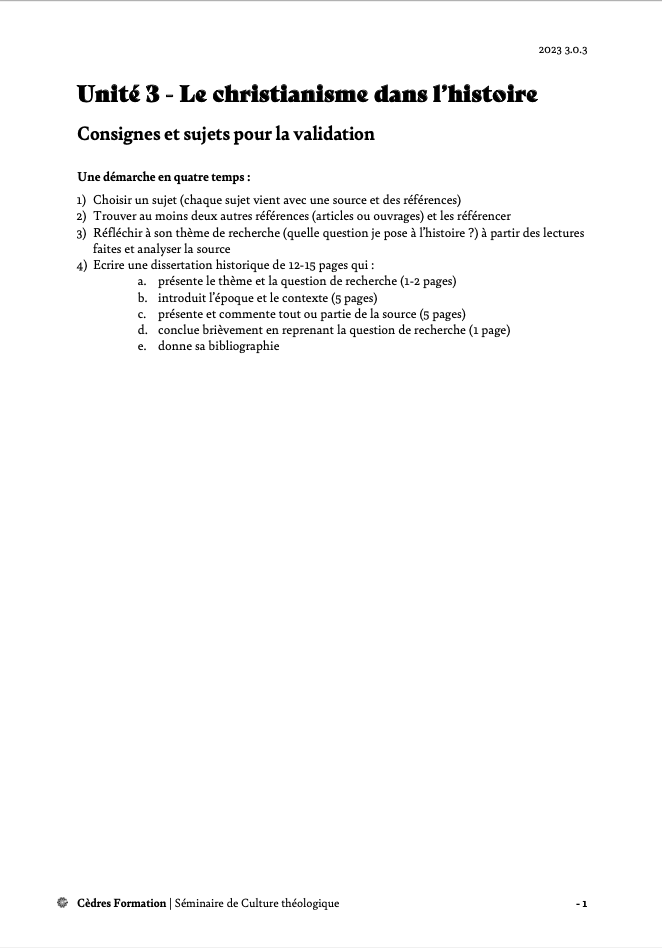 3.0.3 Validation - Cèdres Formation